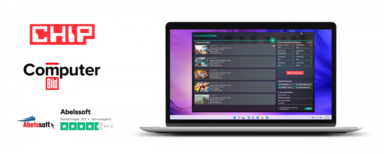 Free MP4 Converter - Quick and easy to the right video format - Abelssoft