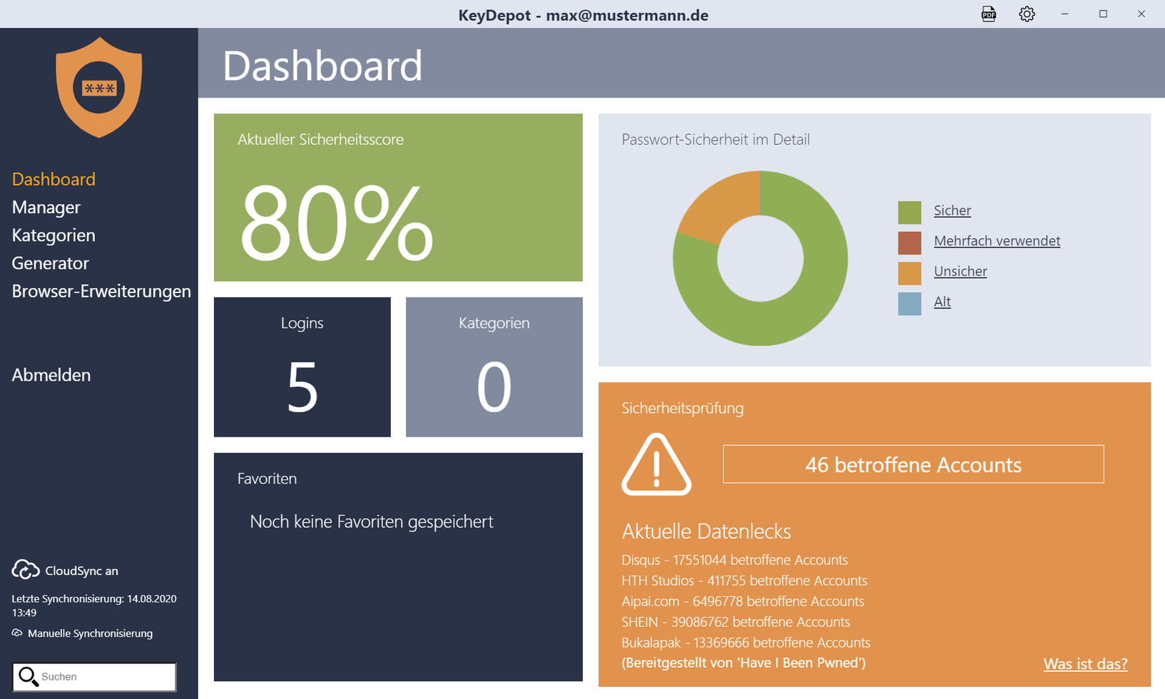 KeyDepot - Passwort Manager zum Speichern und Verwalten von Passwörtern