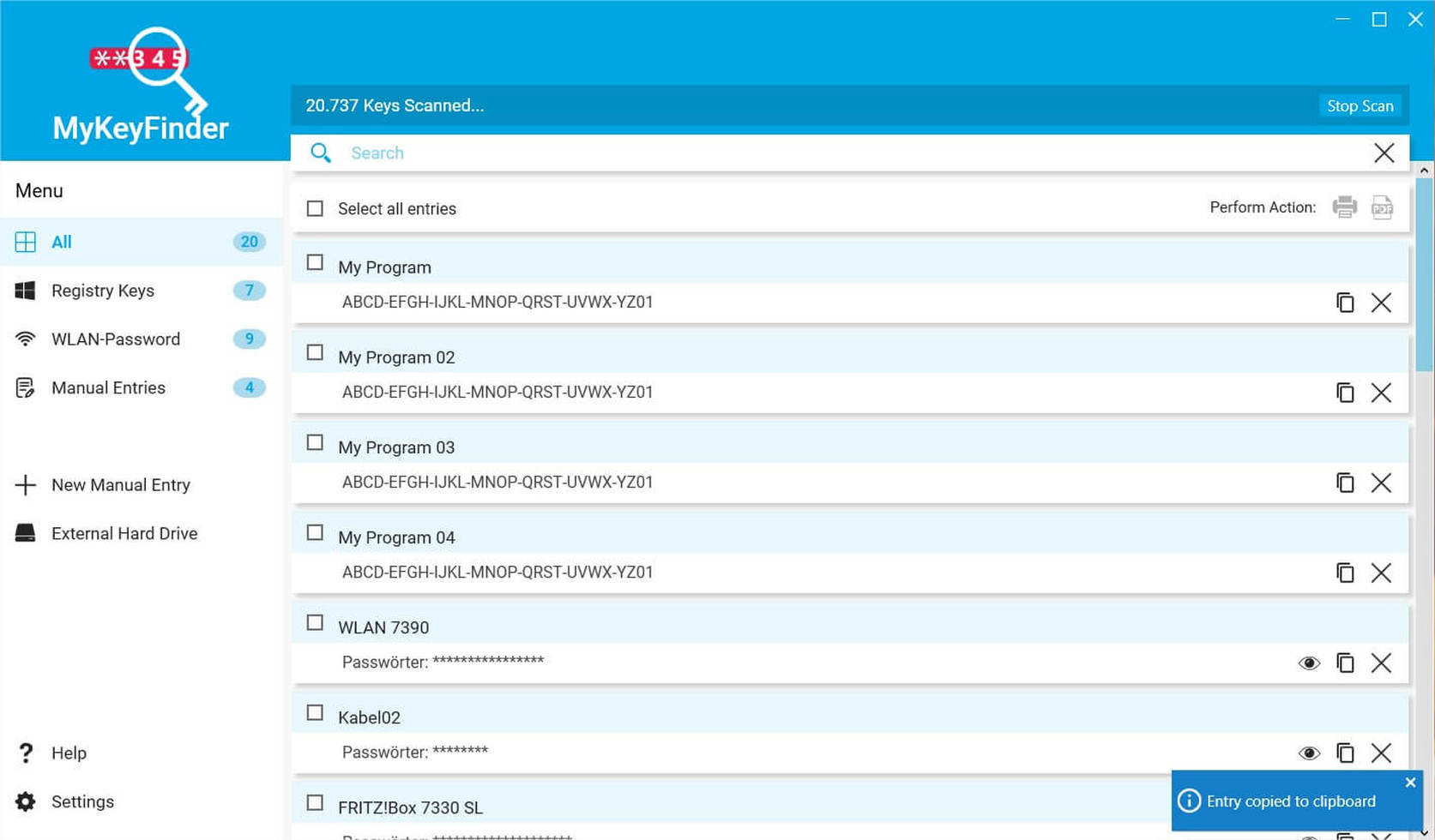 MyKeyFinder - Abelssoft.net